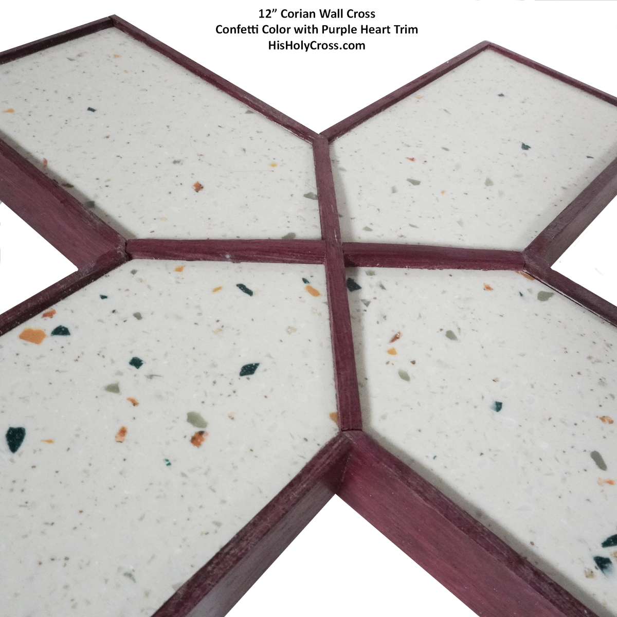 His-holy-cross-Christian-wall-decor-center-cross-view-Purple-heart-wood ...