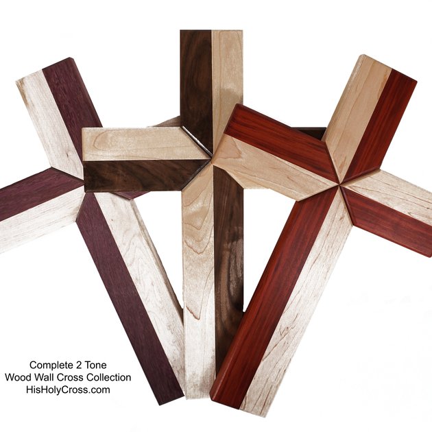Collection-Padauk-Walnut-Purpleheart-Maple-2-Tone-Wood-Crosses-His-Holy ...