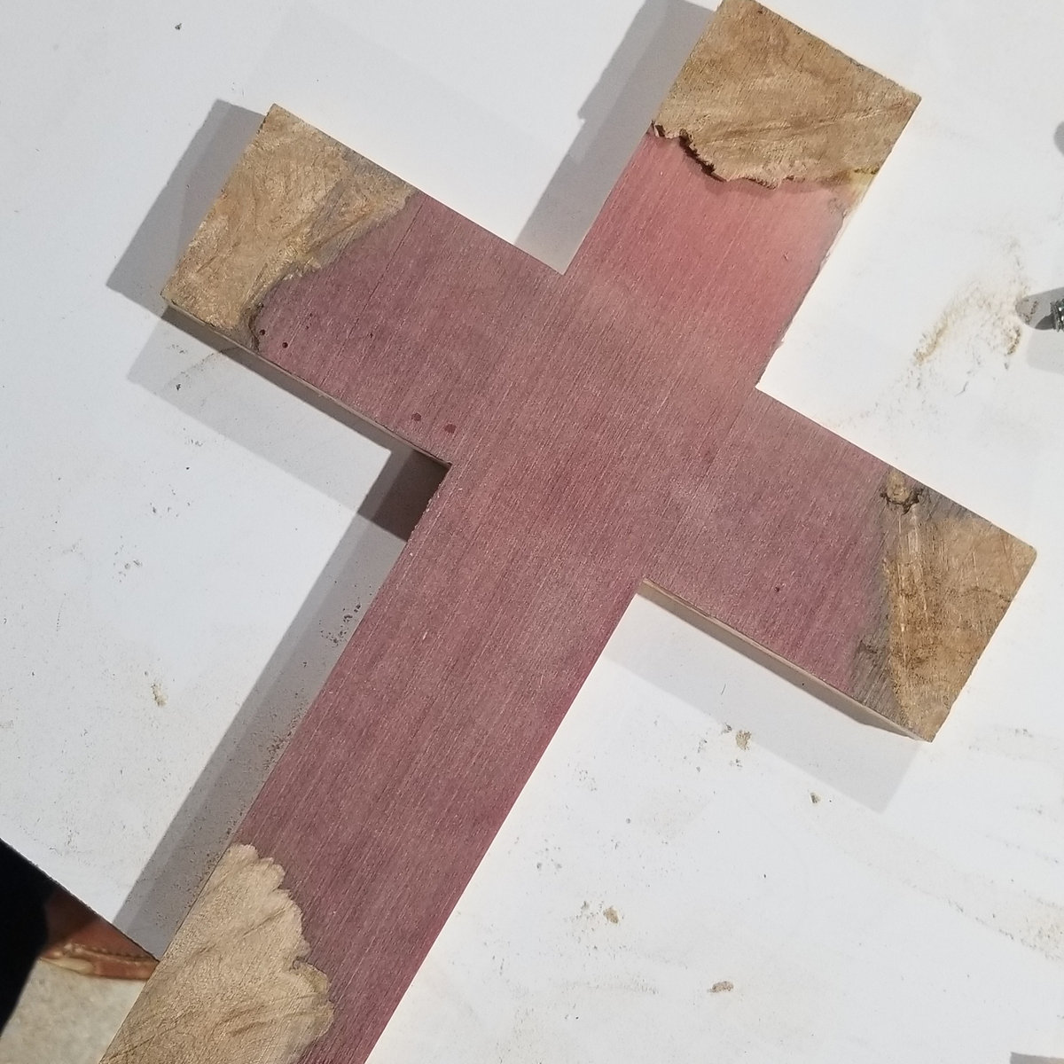 His-Holy-Cross-Christian-Wood-Wall-Cross-In-The-Shop-burled-maple-red ...